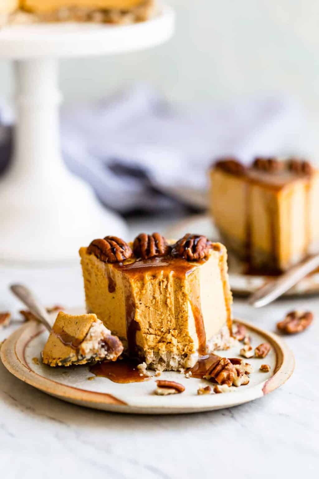 20-Minute No Bake Vegan Pumpkin Cheesecake - The Movement Menu