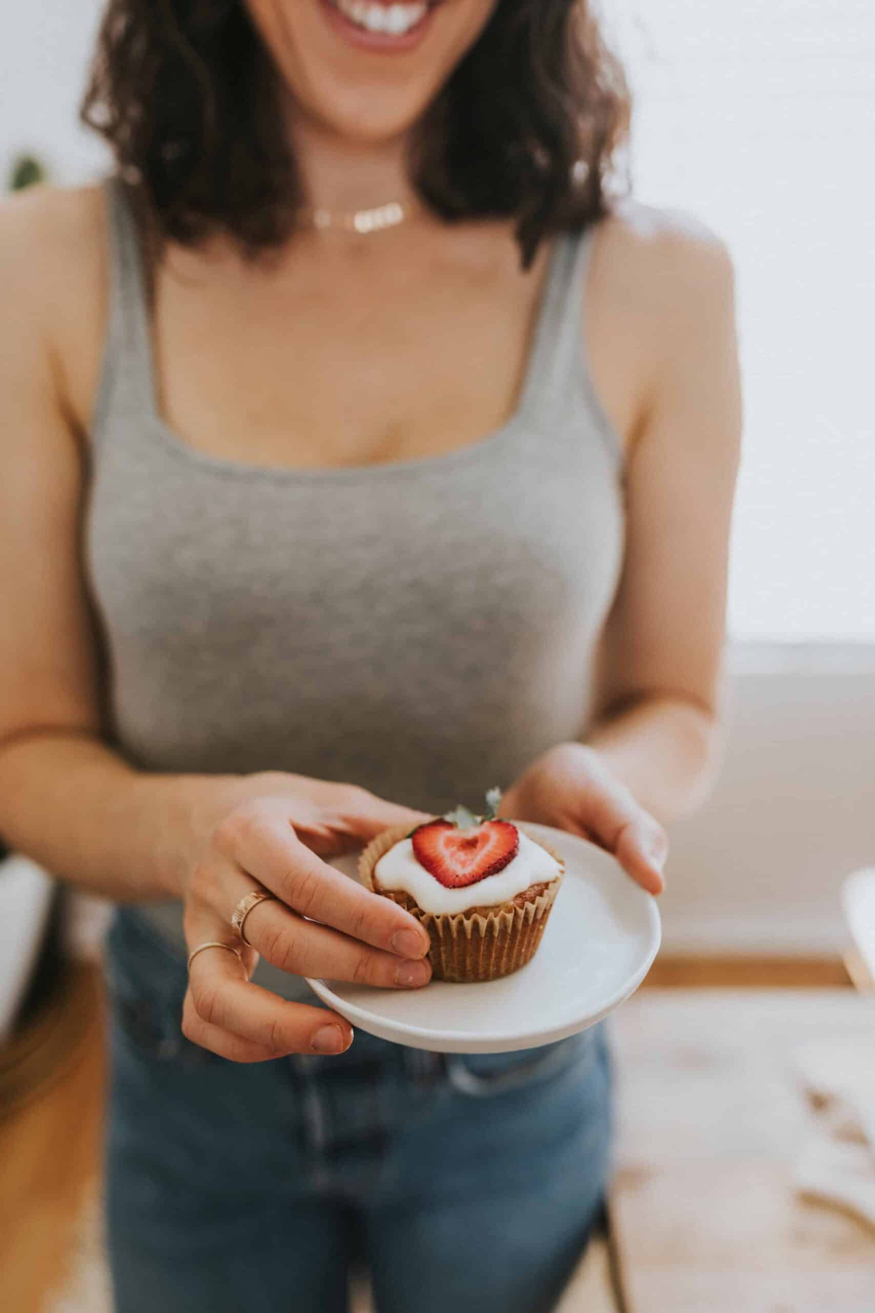 Keto Strawberry Muffins with Coconut Butter Glaze - The Movement Menu